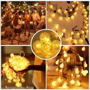 Holiday | Battery Operated Globe String Lightswater Proof 33 Ft 8 Led ...